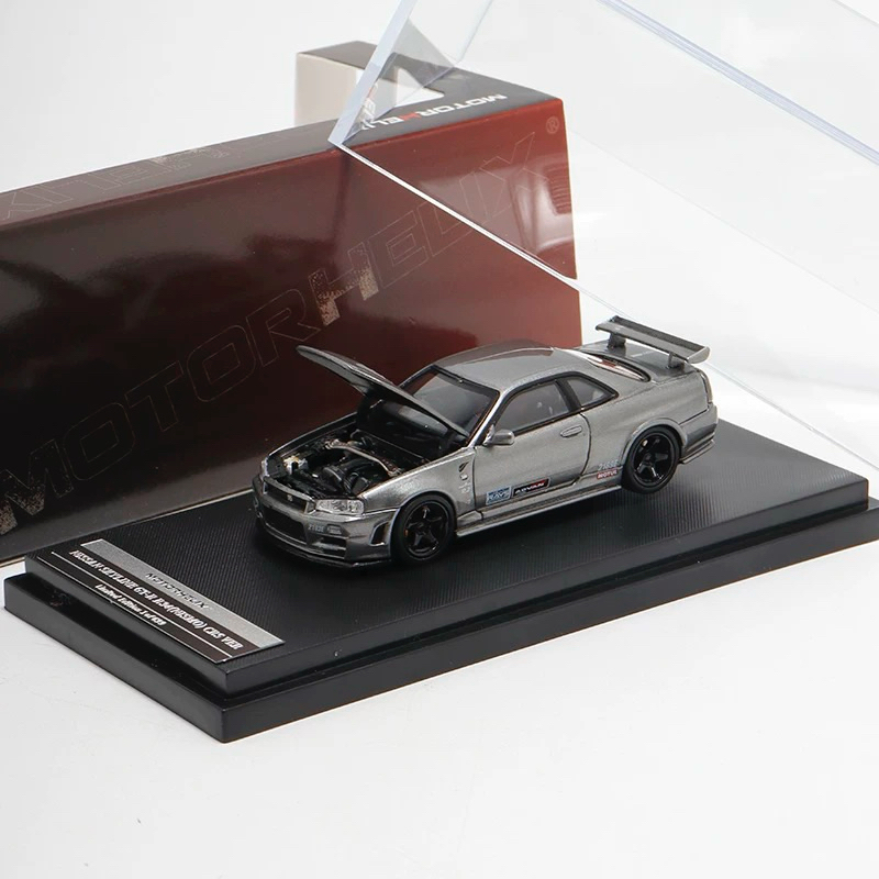 MotorHelix 1/64 Nissan Skyline GT-R (Nismo) R34 CRD Ver. - Gun Grey With Livery | Shopee Malaysia