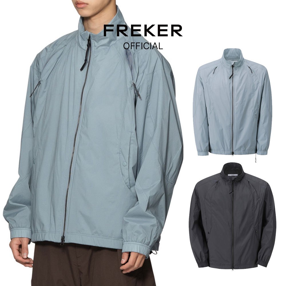 FREKER Unisex Outdoor Casual Rip-Stop Windbreaker Track Jacket - Blue ...