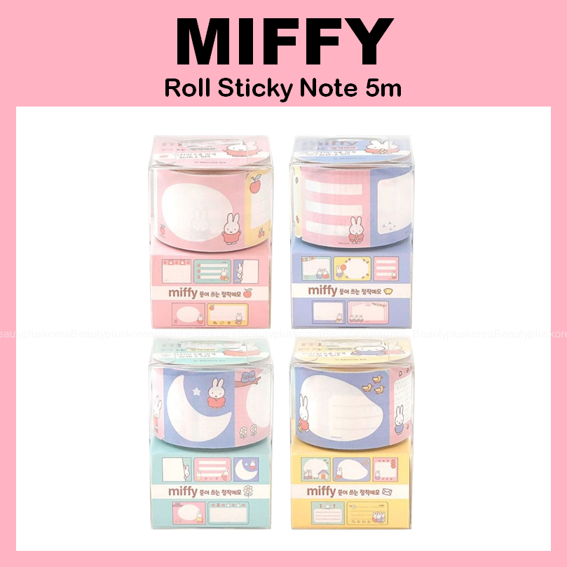 [MIFFY] Roll Sticky Memo 5m (Pink / Blue / Cyan / Yellow) | Shopee Malaysia