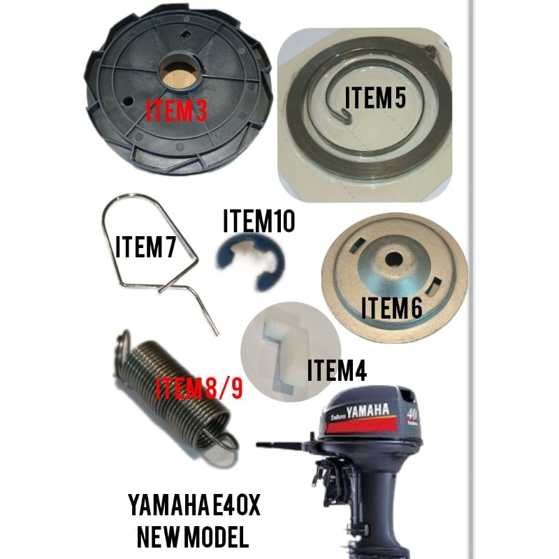 YAMAHA OBM 40HP E40X pawl drive /spring starting 66T-15714 # 2 stroke outboard engine part (40X ...