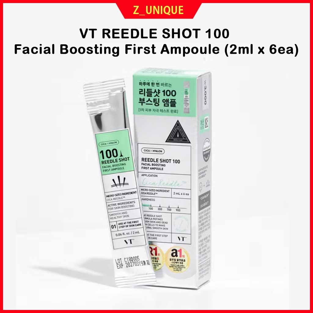 VT REEDLE SHOT 100 Facial Boosting First Ampoule 2ml x 6ea | CICA Micro ...
