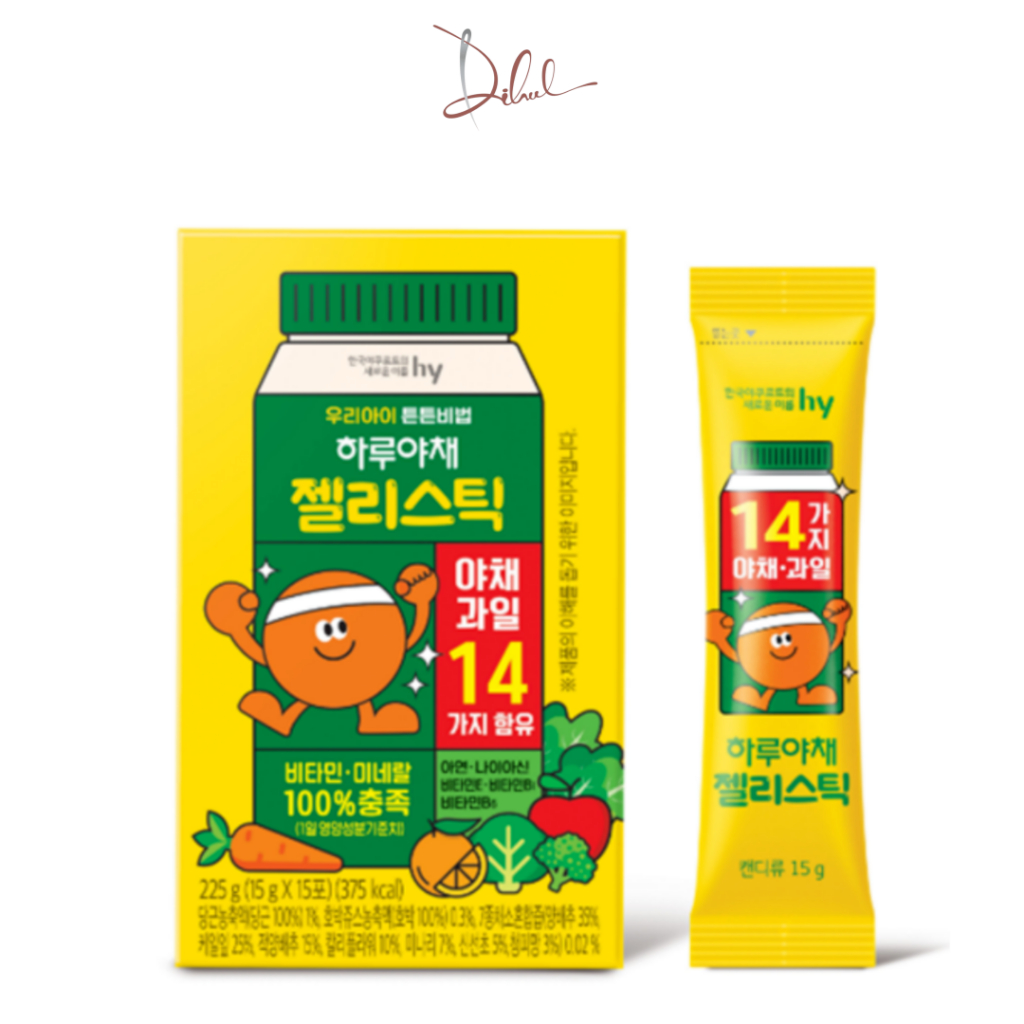 [Korean Yakult] Haru Vegetable Jelly Stick 15g x 15 packs My son also ...