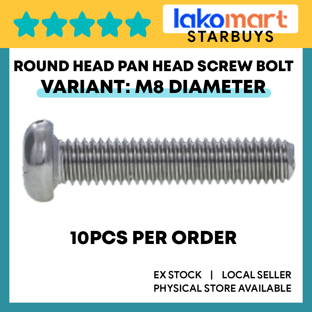 M8 Diameter Stainless Steel Plus/ Cross/ Philips Head Round Head Pan ...