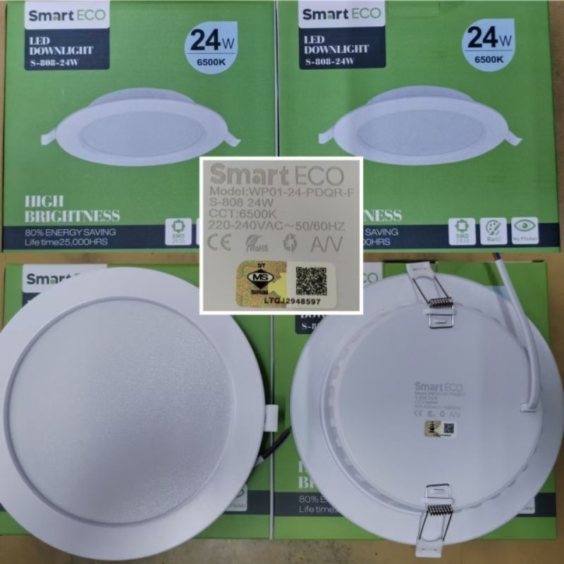 SmartEco 6 inci 24W LED Round DownLight/Lampu Siling with Sirim ...