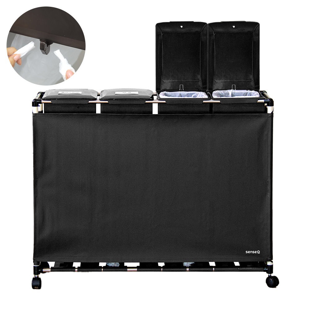4 in 1 128L Easy Fit Magic Household Recycling Bin, Indoor/Outdoor ...
