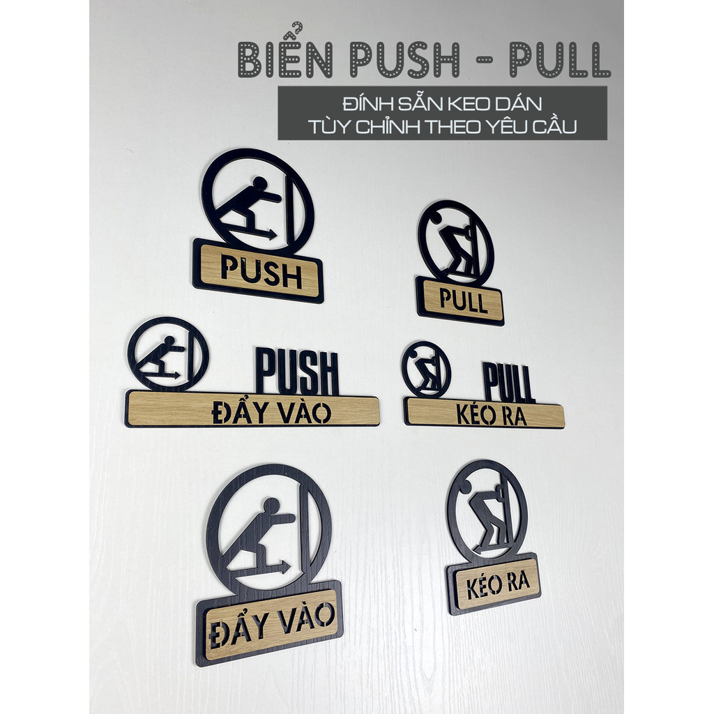 Push-pull signs, push-pull signs, unique plywood door panels designed ...
