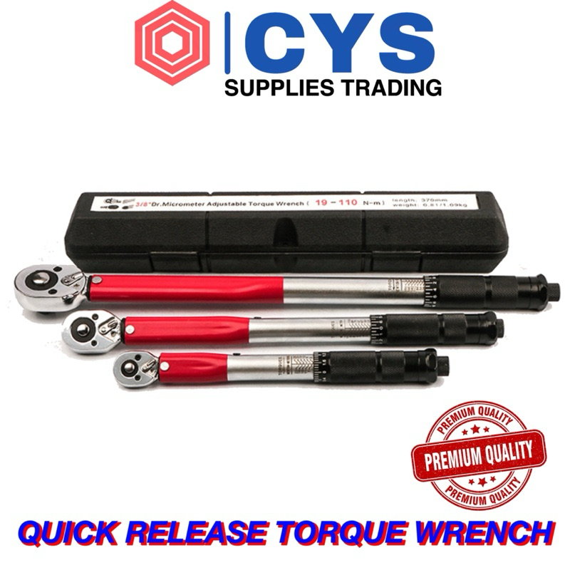 (100% QUALITY) CYS QUICK RELEASE TORQUE WRENCH (1/4 , 3/8 , 1/2) NEWTON ...