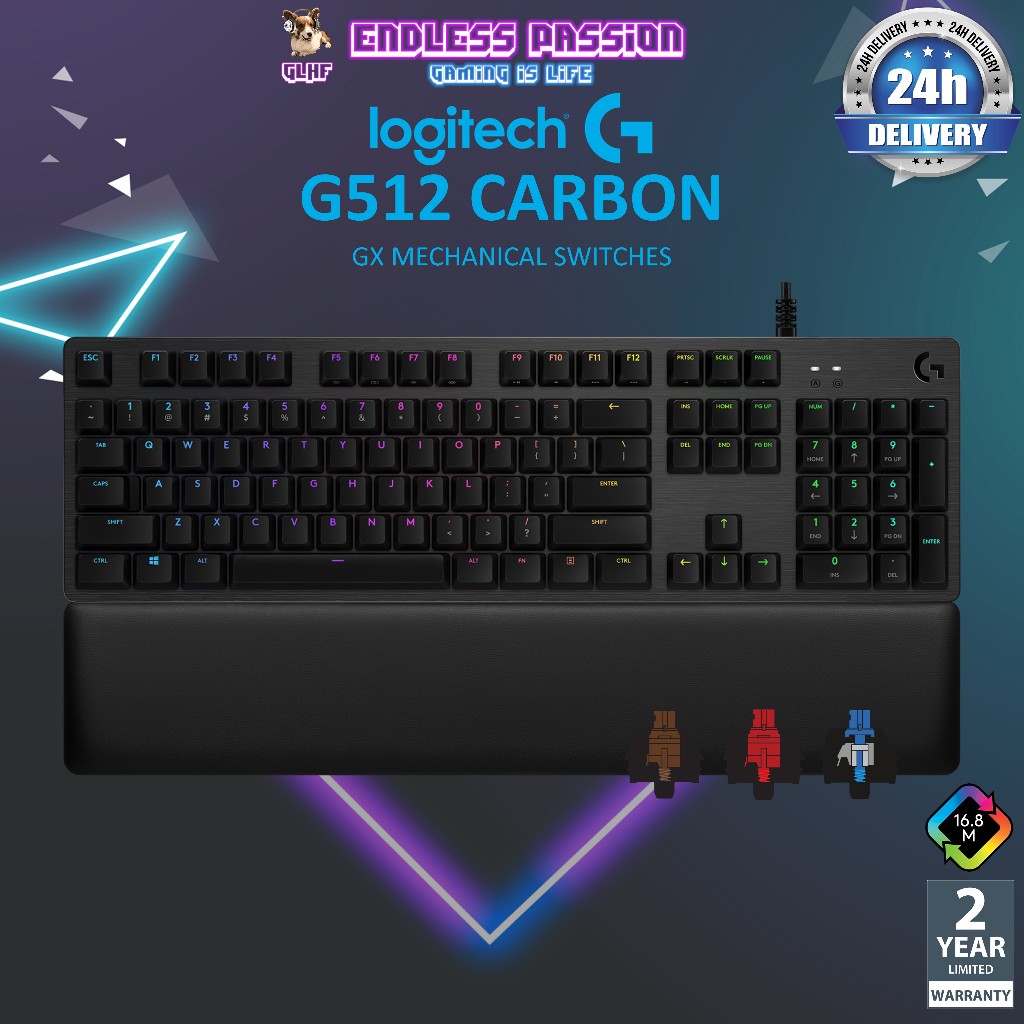 Logitech G512 RGB Backlit Mechanical Gaming Keyboard with GX Switch | Shopee Malaysia