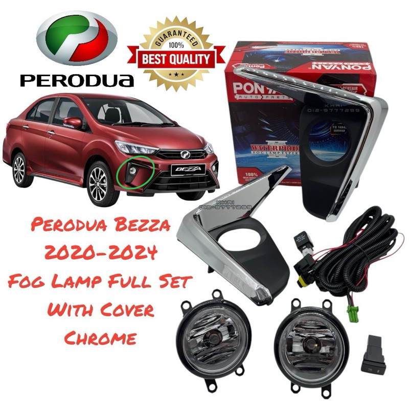 Perodua Bezza Fog Lamp Cover Chrome Foglamp Set Sport Light Cover ...