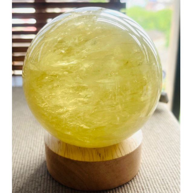 Natural Citrine Ball Sphere with wooden light base 78.5mm 690g | Shopee ...