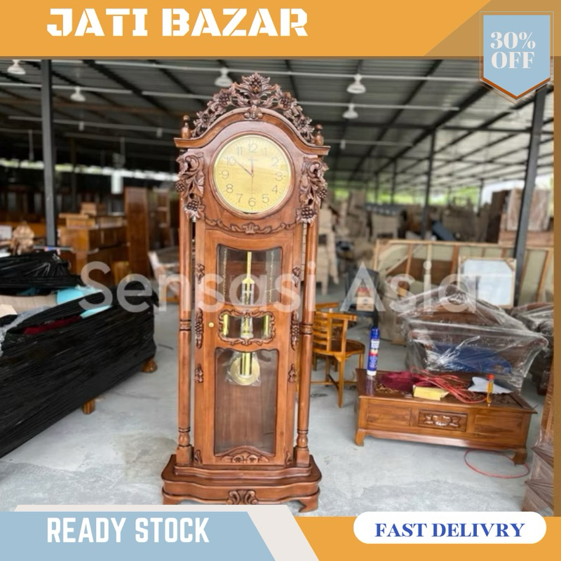 Jam Berdiri Kayu Jati / Jam Kayu Jati | Shopee Malaysia