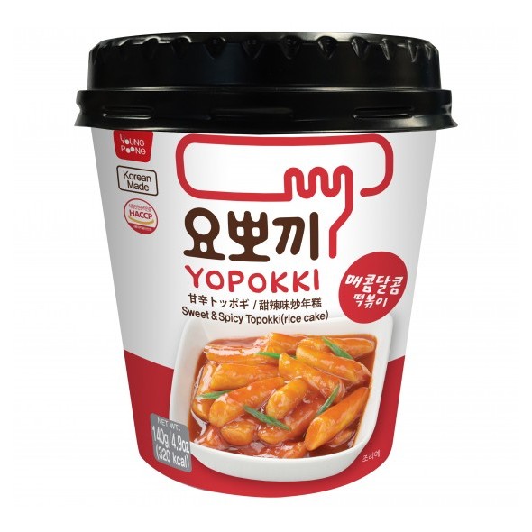 Tteokbokki Korean Rice Cake Instant (Cup of 3, Spicy & Sweet Sauce ...