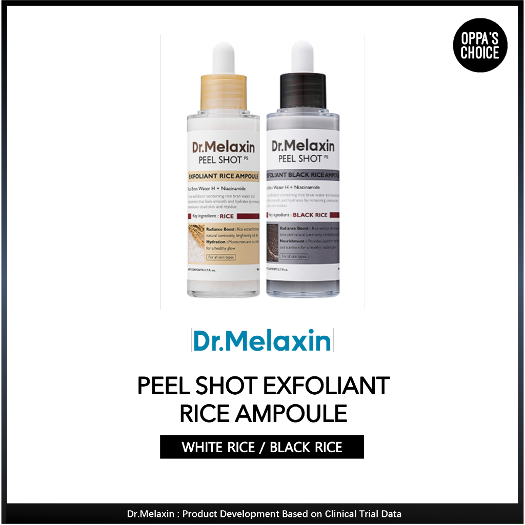 Dr.Melaxin PEEL SHOT GLOW EXFOLIANT RICE AMPOULE (WHITE RICE/BLACK RICE ...