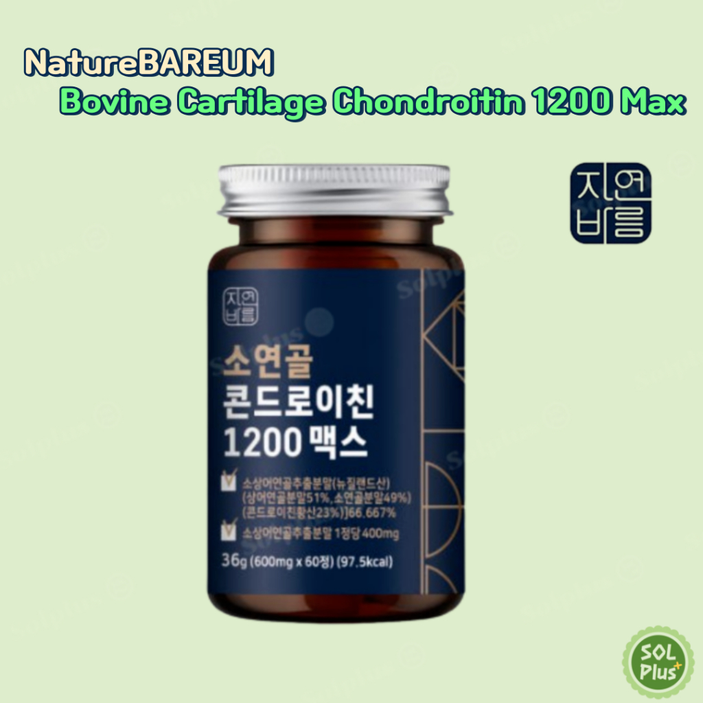 NatureBAREUM Bovine Cartilage Chondroitin 1200 Max (60 Tablets ...