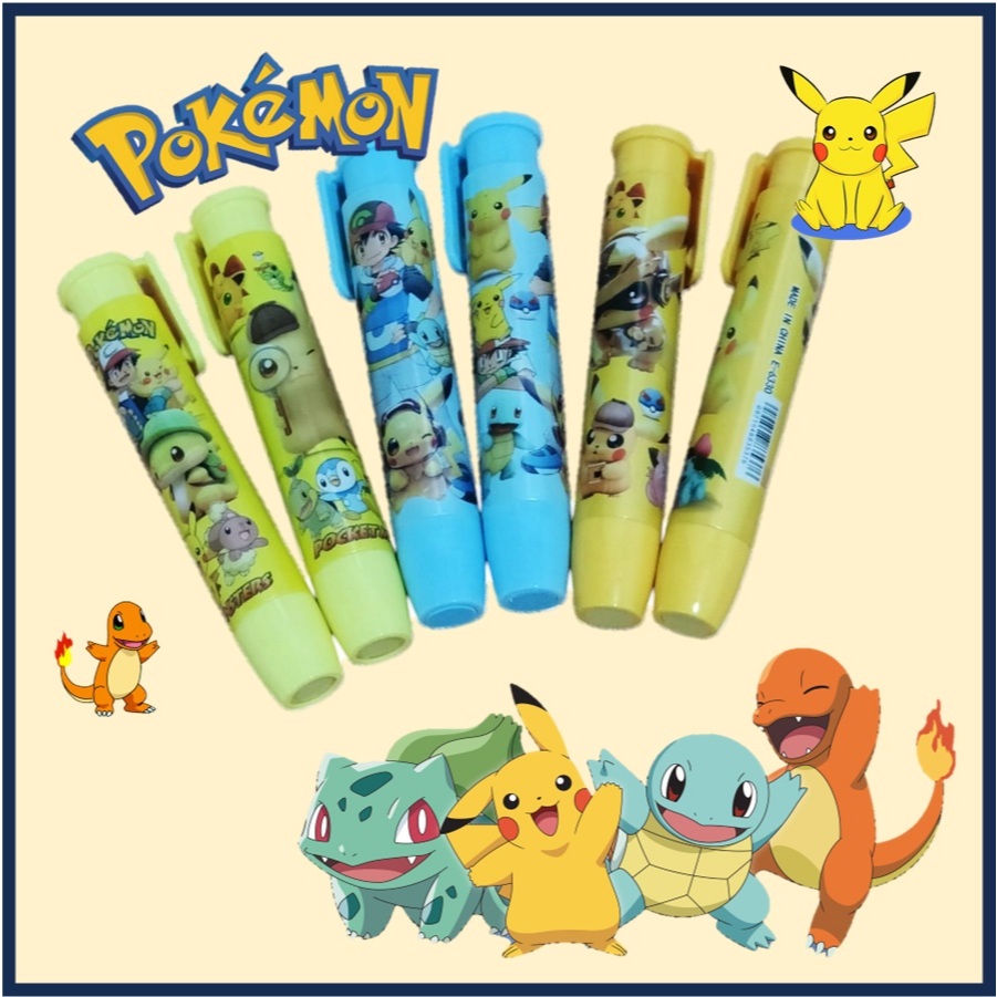 Pokemon Eraser l Labubu Spiderman Avengers Push Eraser l Click Eraser l ...