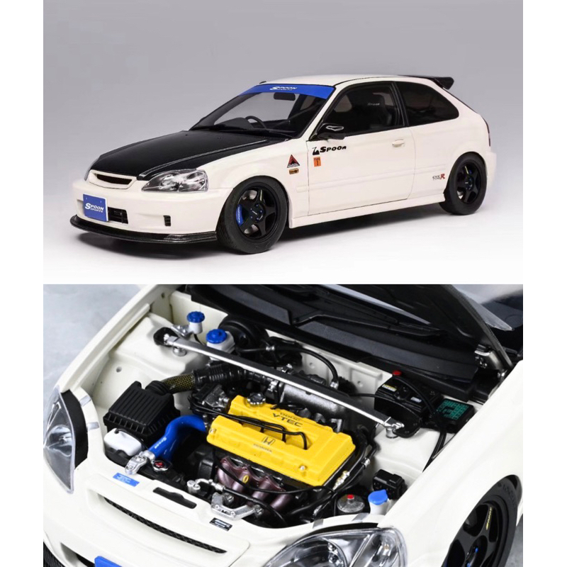Motorhelix 1:18 Honda Civic Type R EK9 Spoon Sports Championship White ...