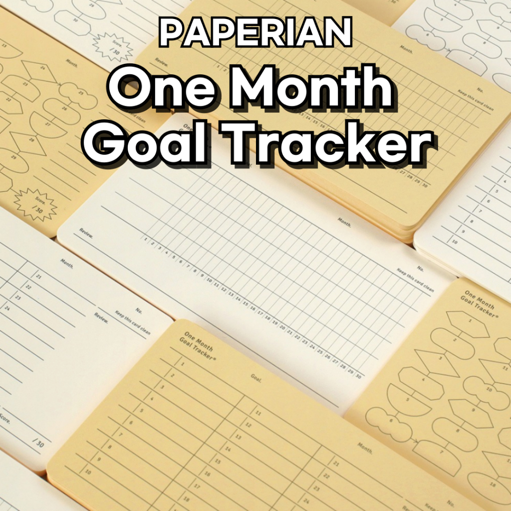 PAPERIAN One Month Goal Tracker - Monthly Habit Planner (12 Sheets ...
