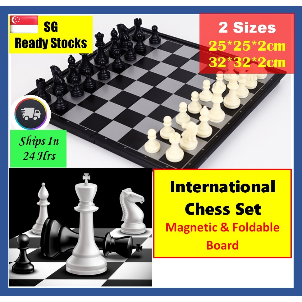 [SG Stocks] Magnetic Chess Set International Chess Set Foldable Chess ...
