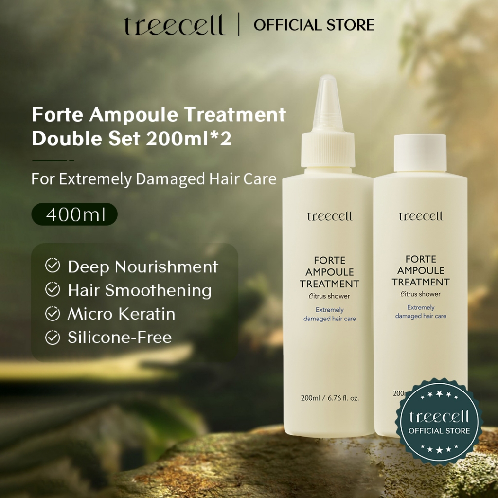 treecell Forte Ampoule Treatment Double Set for severely damaged hair 200ml+200ml | Shopee Malaysia
