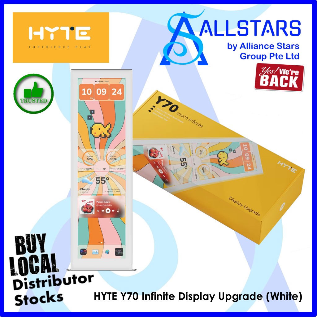 HYTE Y70 Touch Infinite Display Upgrade Gen4 14.9 inch (WHITE) (Warranty 1year with TechDynamic ...