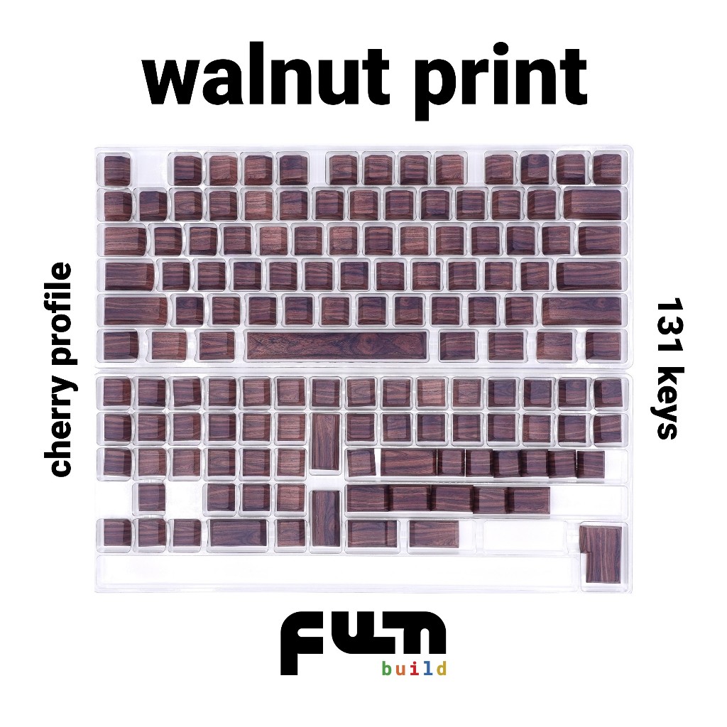[WALNUT PRINT Keycaps][Cherry Profile] Dye Sublimation Printed 131 Keys ...