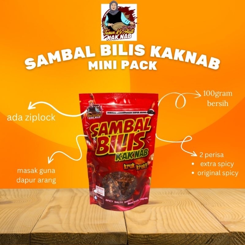 SAMBAL BILIS KRUK KRAK KAK NAB PACK JIMAT (+-100G) | Shopee Malaysia