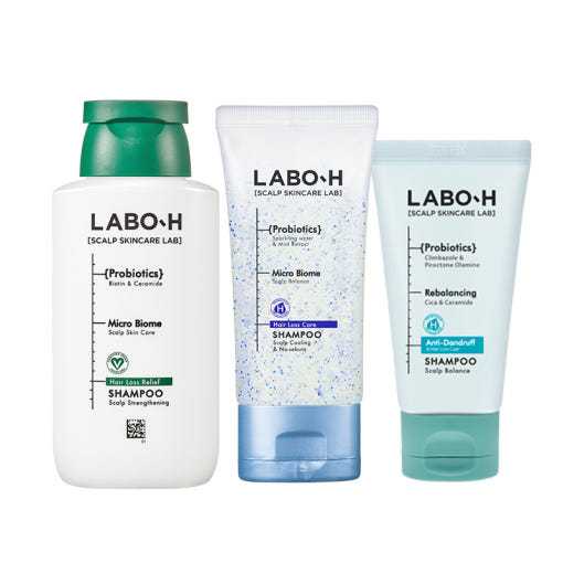 Labo-H Scalp Shampoo 3 Types Trial Set, Hair Loss + Dandruff + Cooling ...