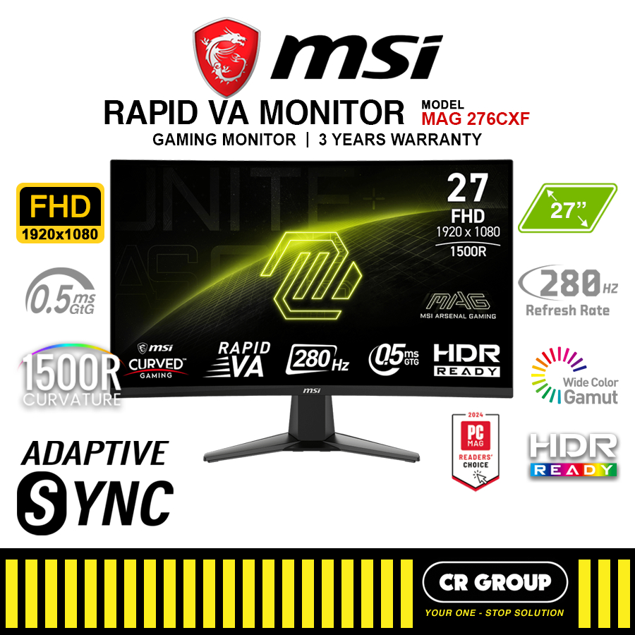 MSI MAG 276CXF 27-inch FHD 280Hz Curved Rapid VA Gaming Monitor (3Yrs Warranty) | Shopee Malaysia