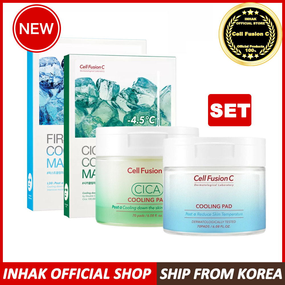 Cell Fusion C Cooling/ Cica Cooling[Pad 70ea/Mask 5ea] set | Shopee ...