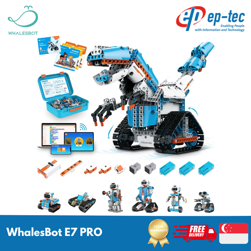 WhalesBot E7 Pro 12-in-1 STEM APP Coding Robot Kit Scratch Programming for Kid Age 8+ STEM ...