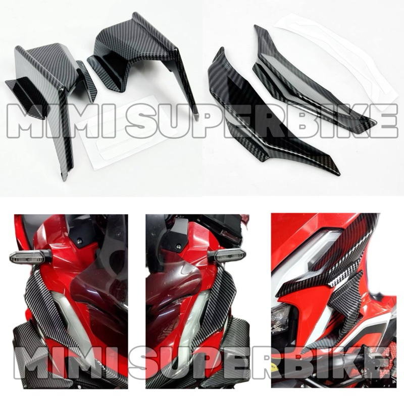 HONDA ADV160 ADV 160 SIDE WINGLET HEAD LAMP BLACK & CARBON LAMPU DEPAN ...
