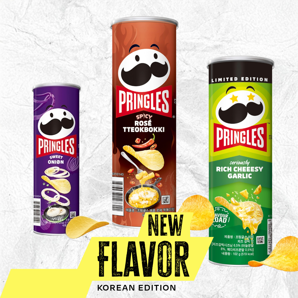 【Pringles Korea】Sweet Onion / Spicy Rosé Tteokbokki / Rich Cheese ...