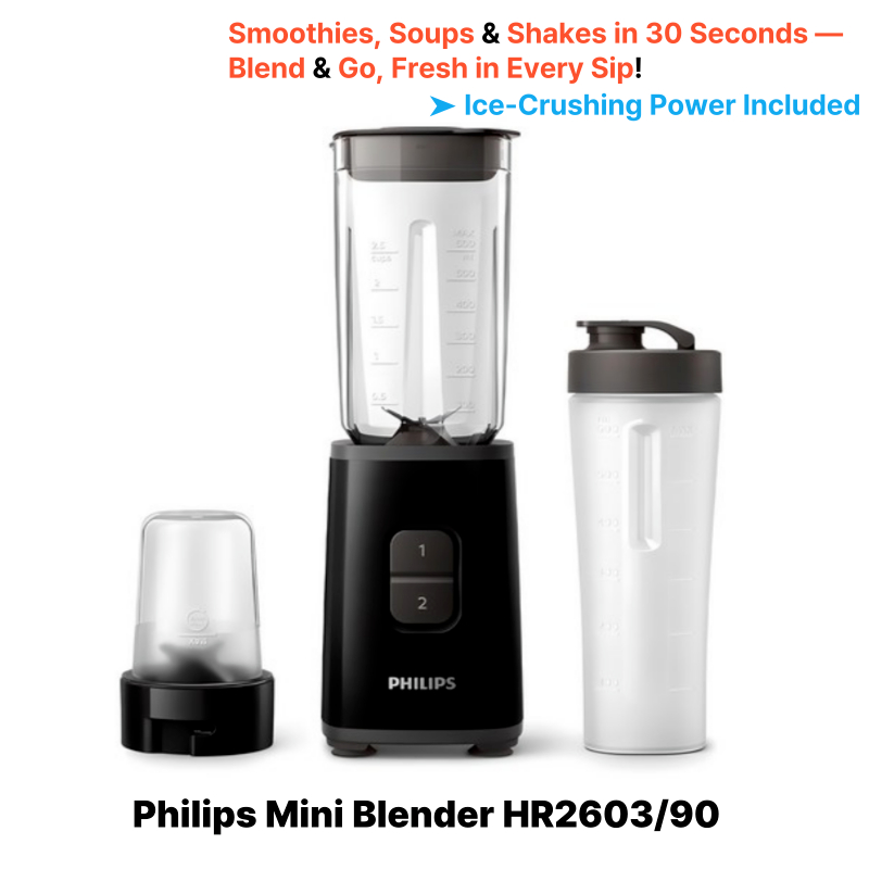 Philips Mini Blender HR2603/90 / Quick & Powerful Blending in a Compact ...