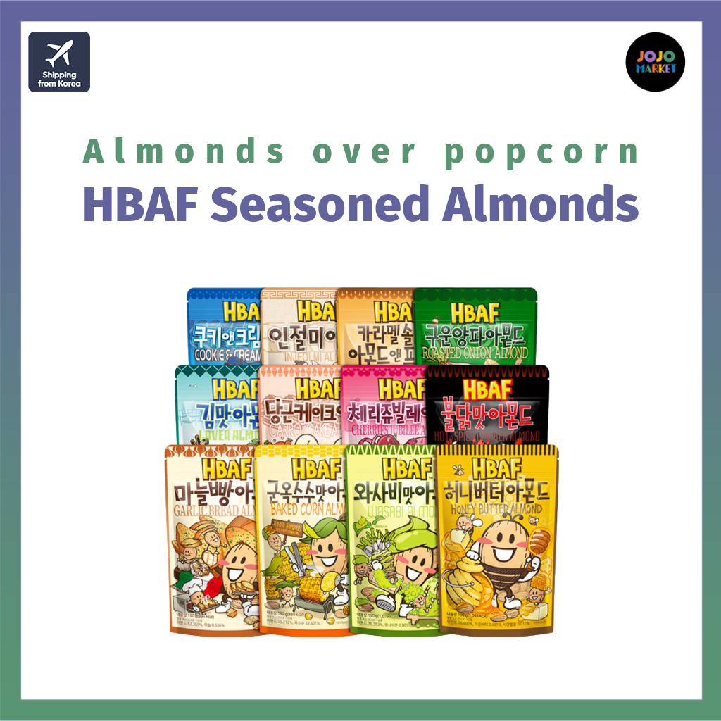 HBAF Seasoned Almond all Flavors / 170g or 190g / Shipping from Korea | Shopee Malaysia