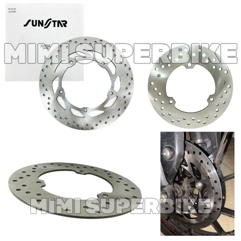 YAMAHA R15 V3 / MT15 V1 V2 FRONT & REAR DISC PLATE STANDARD DEPAN 267MM ...