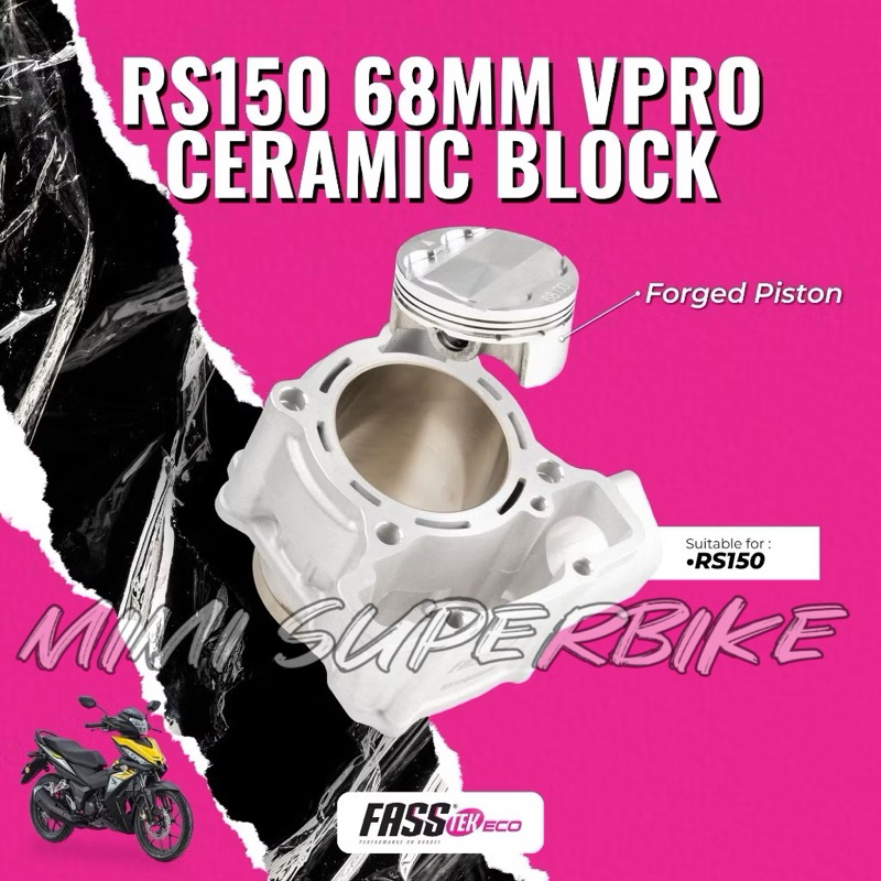 FASSTEK ECO RACING HONDA RS150 V1 V2 V3 VPRO CERAMIC BLOCK FORGED ...