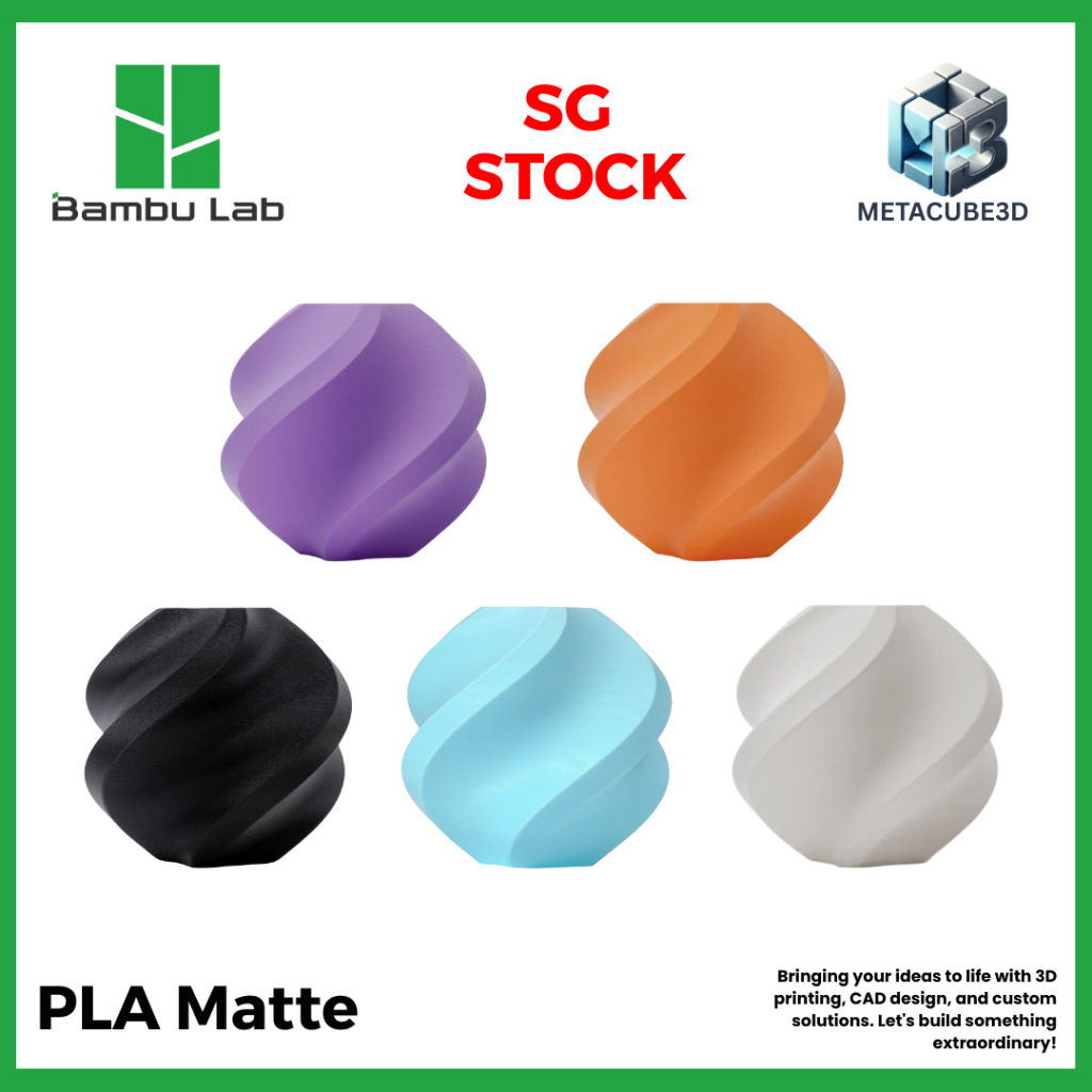 Bambu Lab PLA Matte Filaments for 3D Printers (P1S, X1C,H2D,A1 / Prusa ...