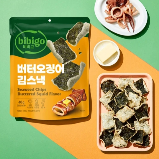 [Smile Seoul]Bibigo Squid game Butter Squid Seaweed Snack, Crispy ...