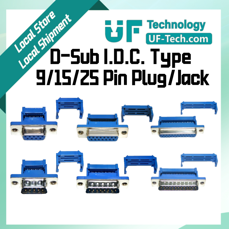 UFTECH D-Sub I.D.C Type 9/15/25 Pin Male/Female Plug/Jack Connector ...