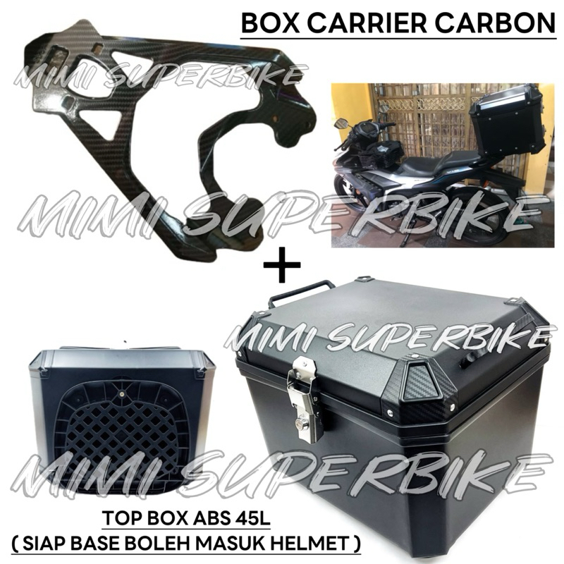 YAMAHA Y16ZR Y16 V1 V2 ABS ALLOY BOX CARRIER CARBON HEAVY DUTY & TOP ...