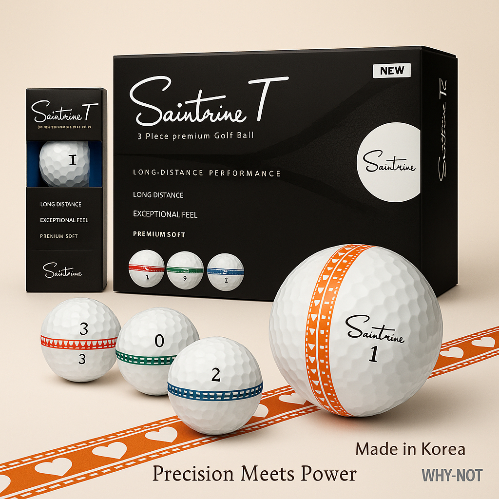 SAINTNINE T Golf Balls 3-Piece | 300-Degree Putting Line | High ...