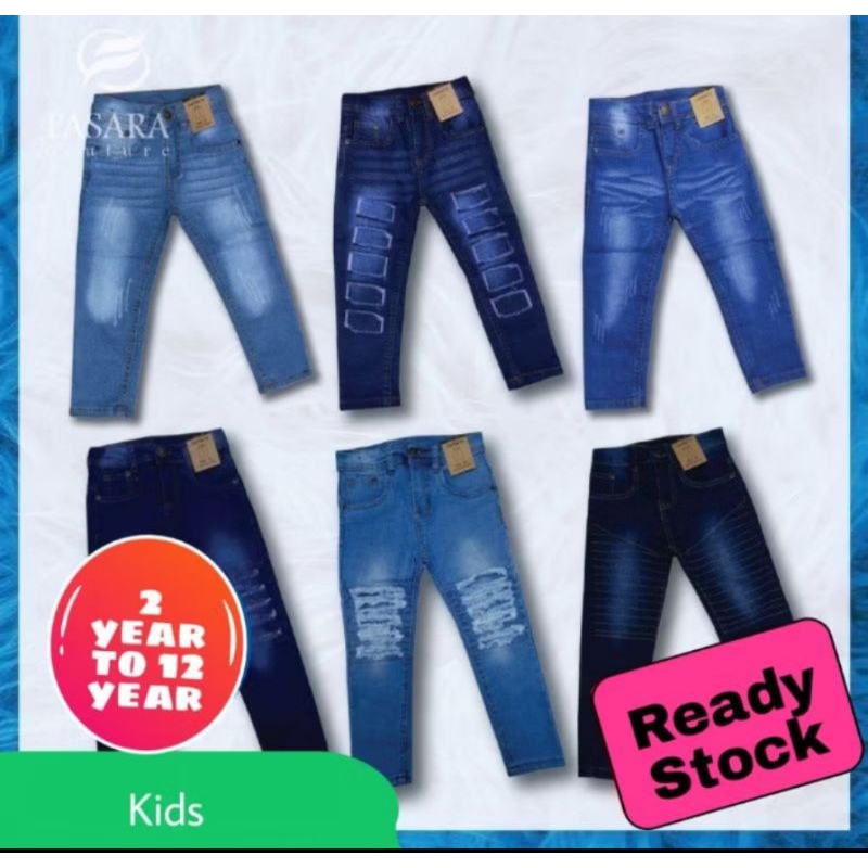 Seluar Budak jeans denim long pants kain Strachabal kanak kanak Budak pakai selesaa 2y-12y ...