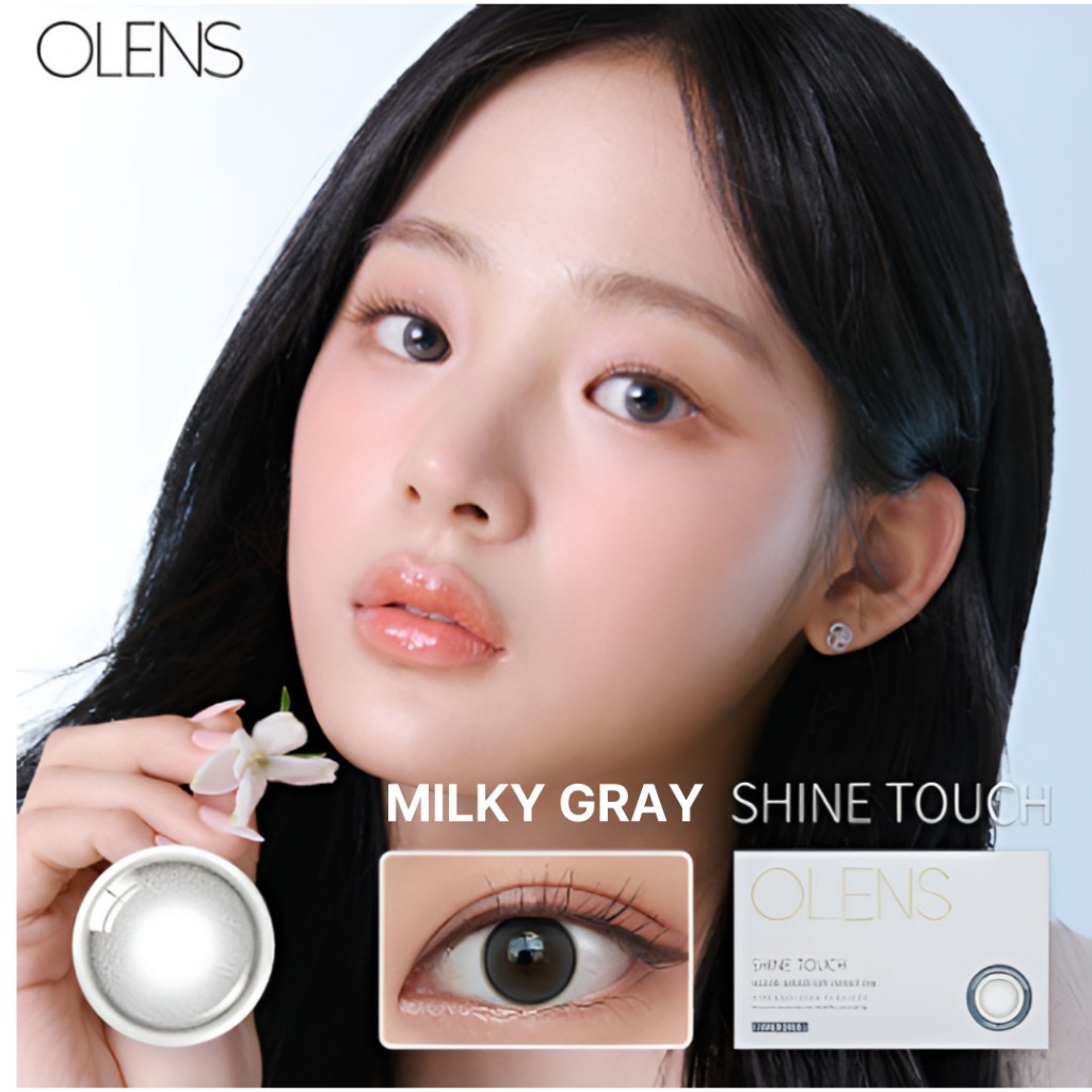 OLENS SHINE TOUCH MILKY GRAY Month – 1 Color | Monthly MILKY GRAY Colored Contact Lenses K ...