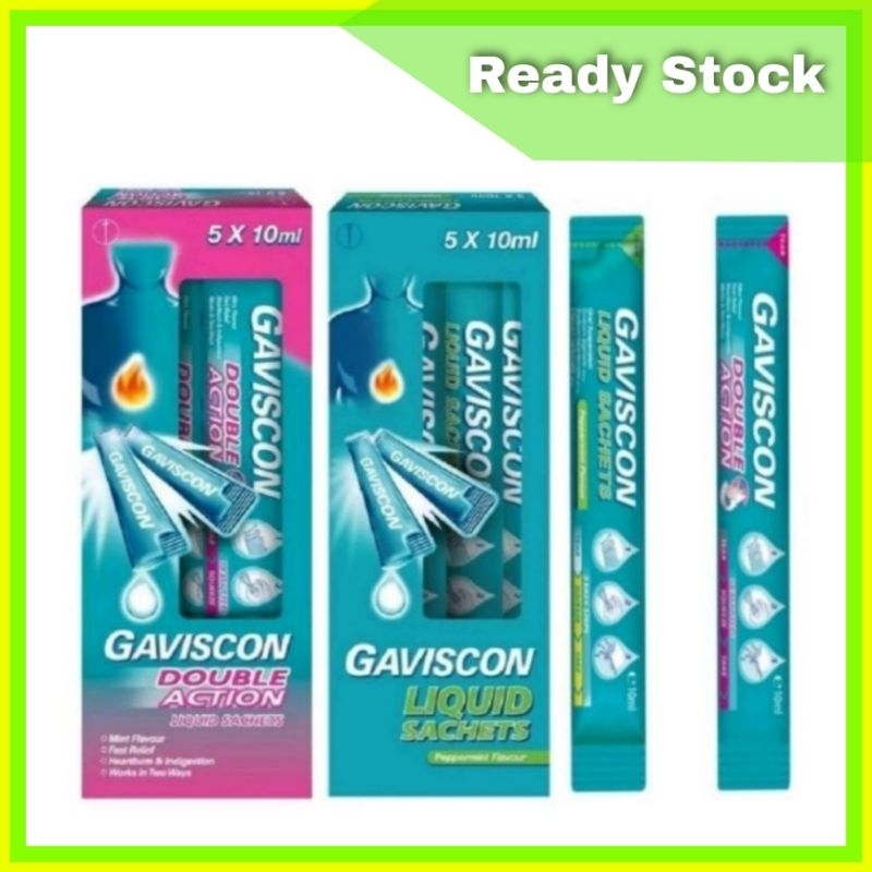 Gaviscon Original Peppermint / Double Action Liquid Sachets( 5X10ML ...