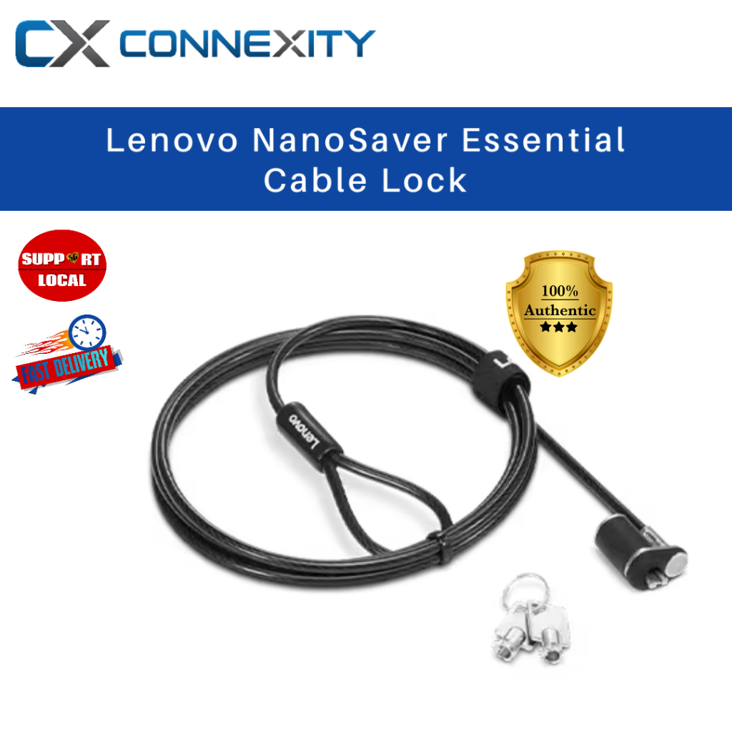 Lenovo NanoSaver Essential Cable Lock 4XE1F30276 Lenovo Laptop Lock ...