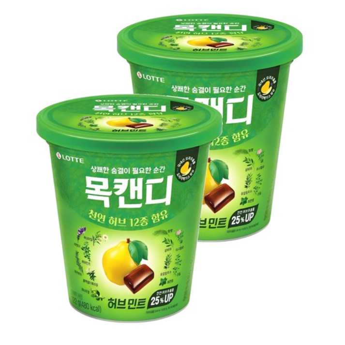[Mok Candy] Korean Herb Mint Candy 122g x 2 Packs | Soothing ...