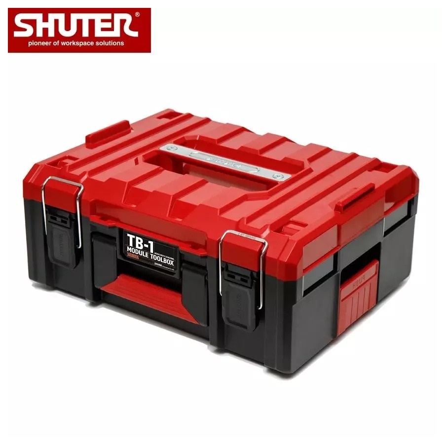 SHUTER TB-1 Tool Box Chest Storage Case Stacking Power Hand Tools One-Touch Side Latch Single ...