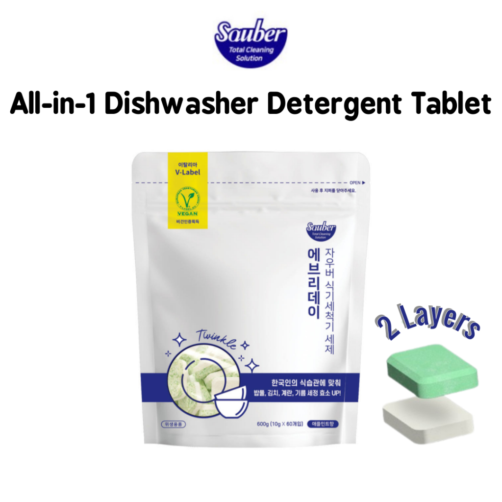 SAUBER Dishwasher detergent tablet 60tab All-in-1 Dishwasher detergent ...