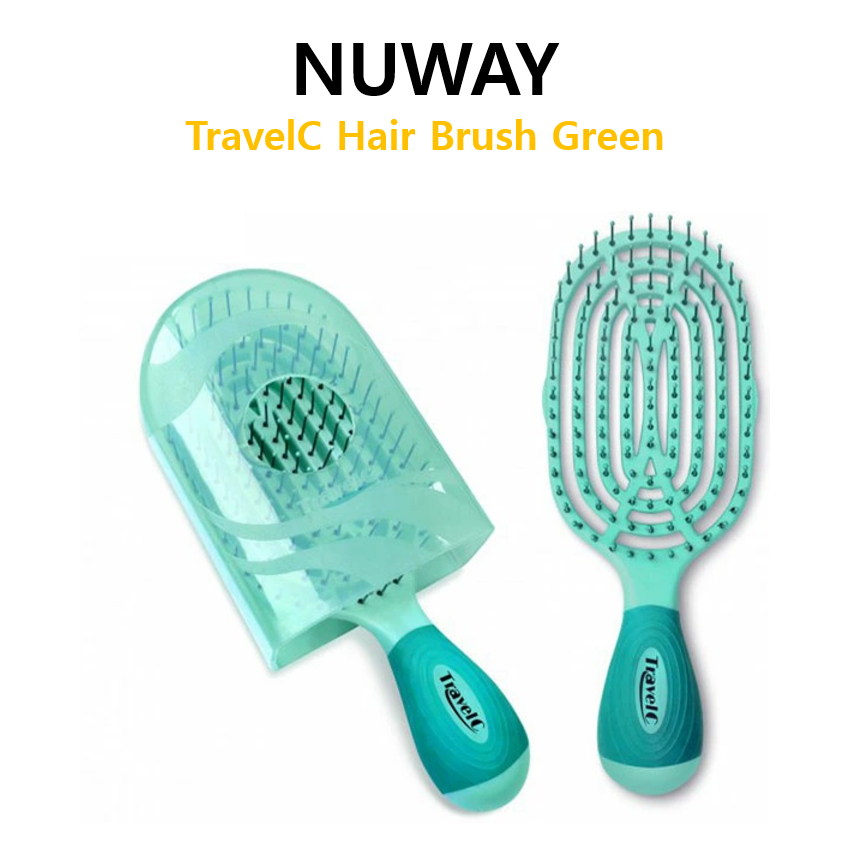 NUWAY TravelC Hair Brush, Green | Shopee Malaysia