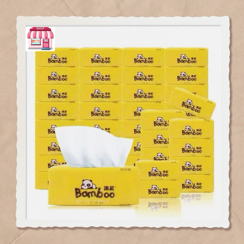 Bamboo Tissue Paper ( 300pcs 4 Ply 118x180mm ) Unbleached Facial Soft ...
